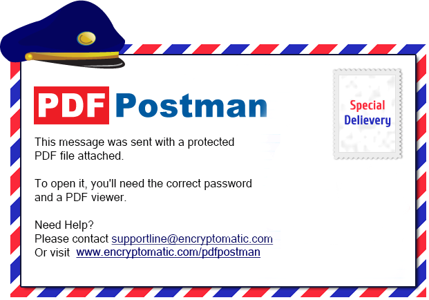 PDF Postman Outlook e-Mail Encryption Add-on.